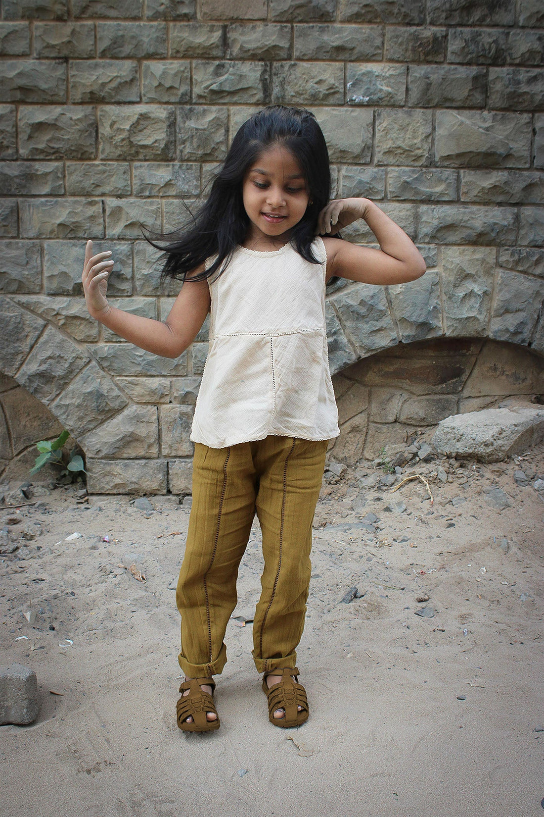 Ganjees- Off white | Girls’ Cotton Top | Kids Clothing – TheKefiHouse